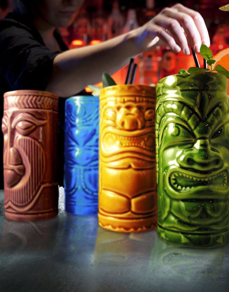 4 stk Tiki Krus i Forskellige Farver - Kopper & Krus - Bestik & Service ...