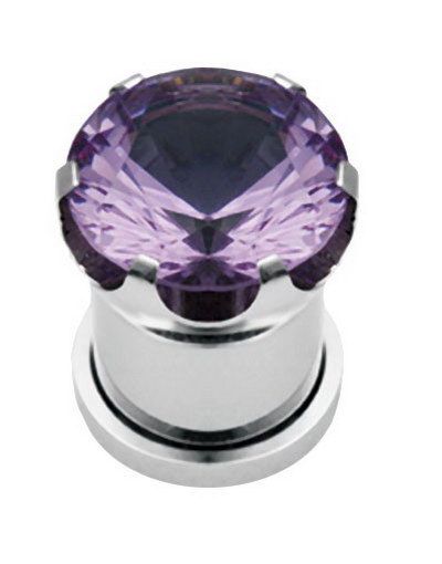 Enchanted Purple Stone - Piercing Plugg og andre Kirurgisk Stål Plugger